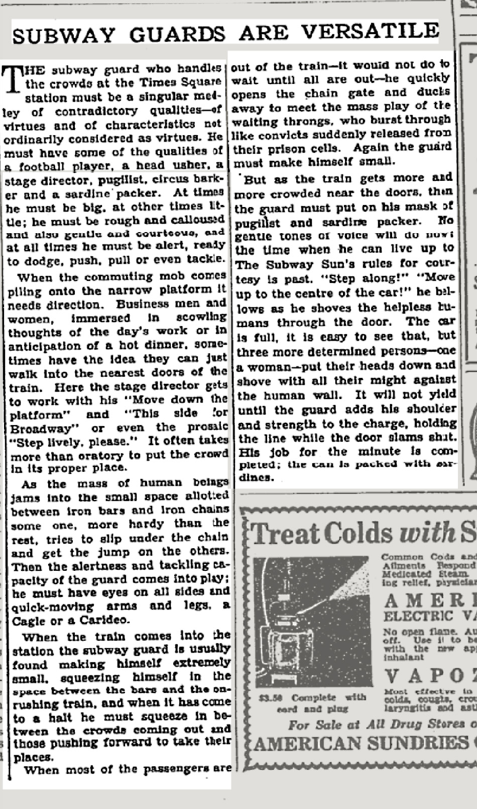 Subway Guards to Police Professionals – Wherethesundontshine.net